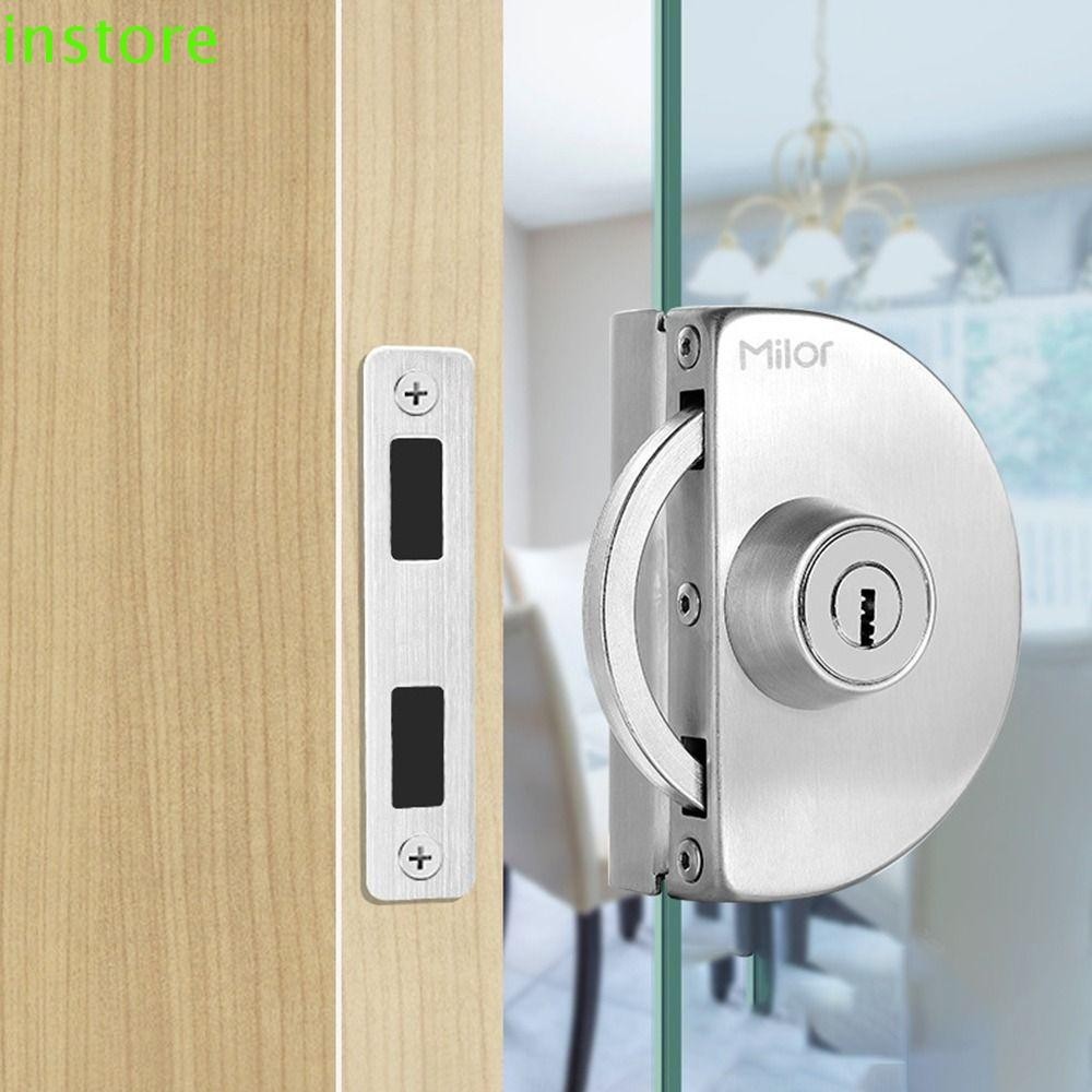 INSTORE Office Glass Door Lock, 3 Keys 13-18mm Glass Display Cabinet ...