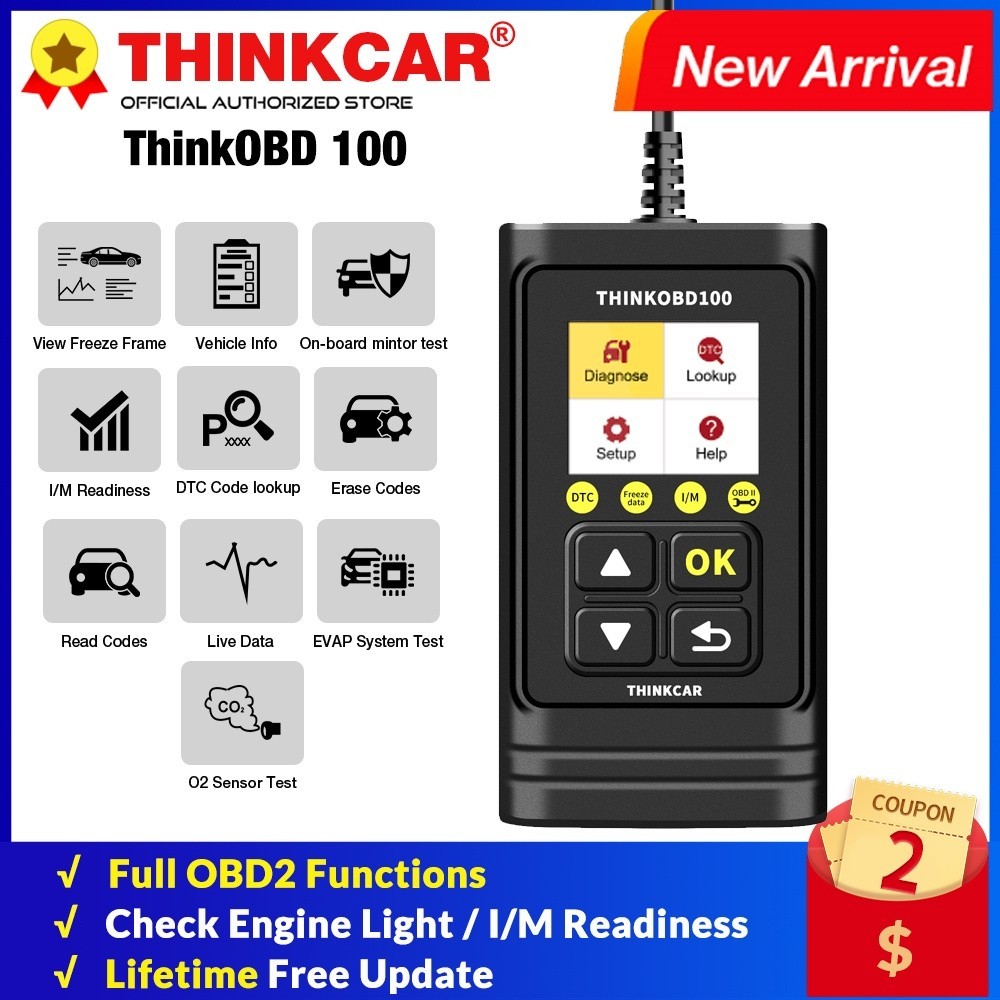 RR+√Thinkcar THINKOBD 100 OBD2 Scanner Car Engine Fault Code Reader ...