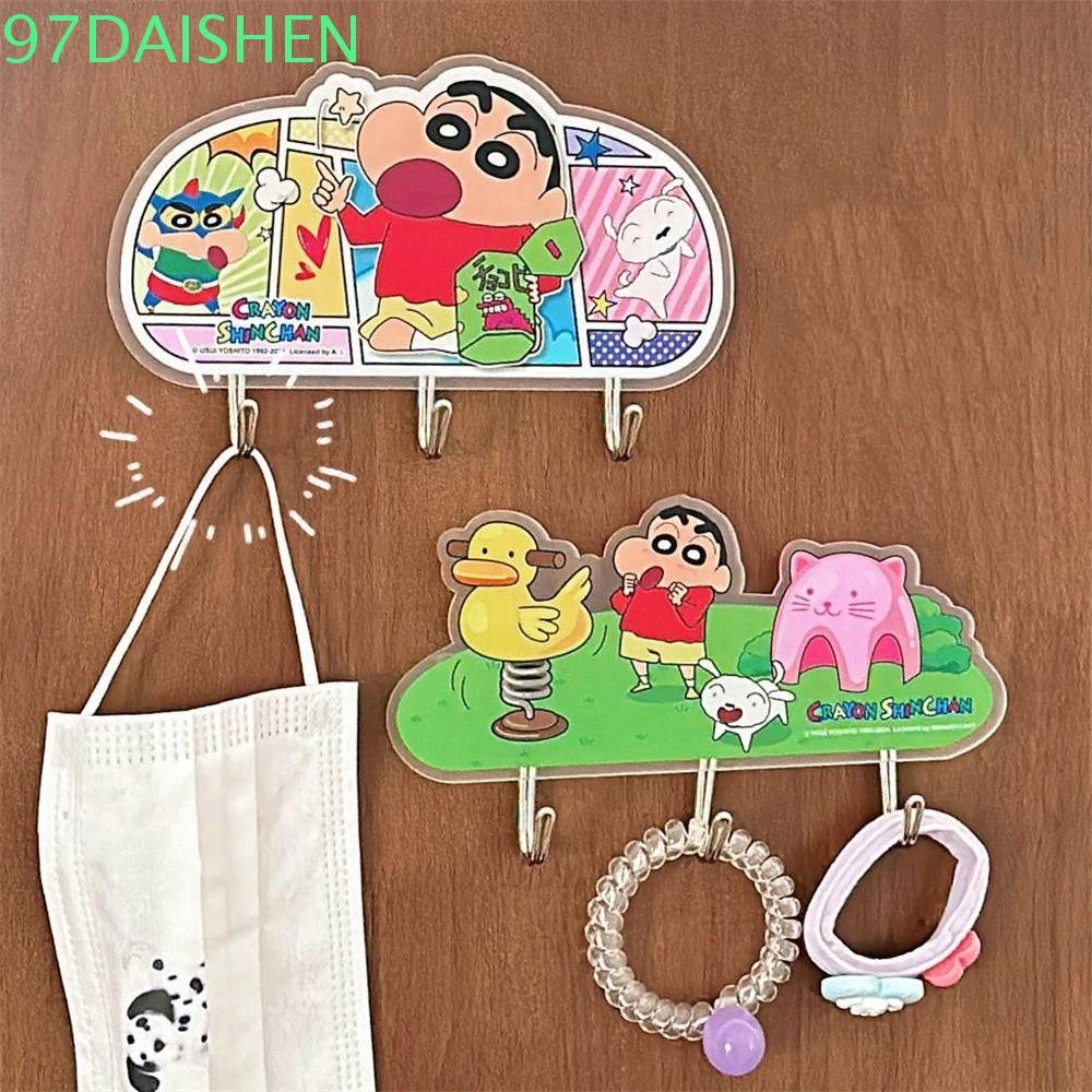 DAISHEN Crayon Three Row Hook, Acrylic Comic Style Cartoon Wall Hook ...