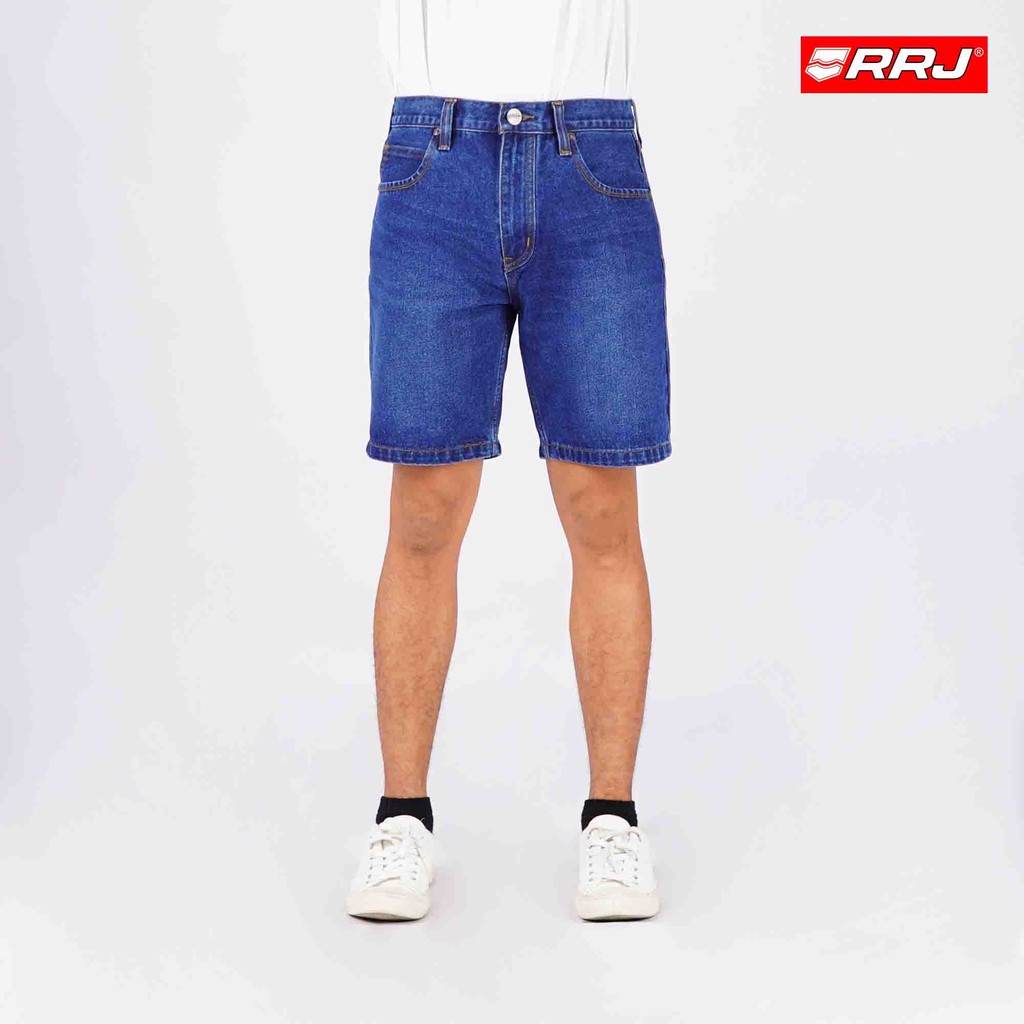 RRJ Men's Basic Denim Tapered Short Mid-Rise Extreme Wash Fabric 170711 ...
