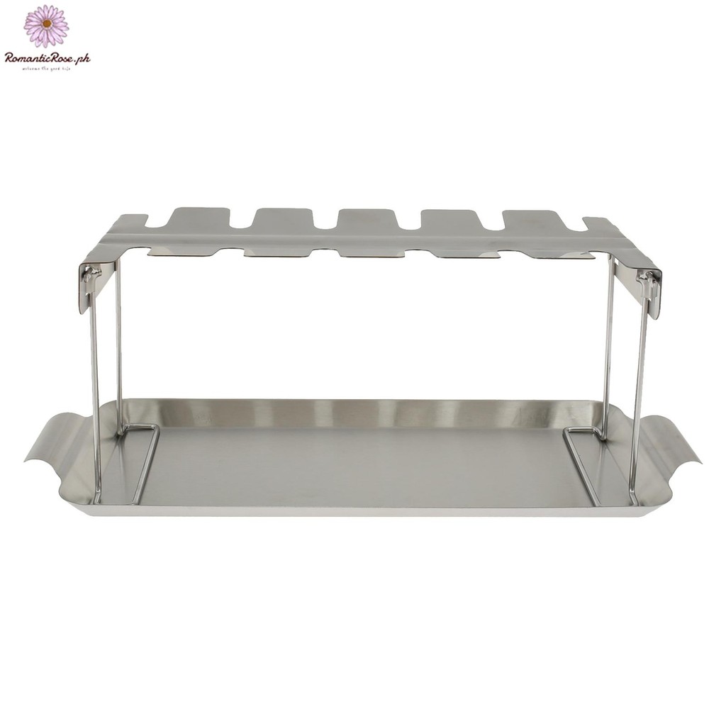 Chicken Leg Rack for Grill Chicken Leg Holder with Drip Tray 12 Slots ...