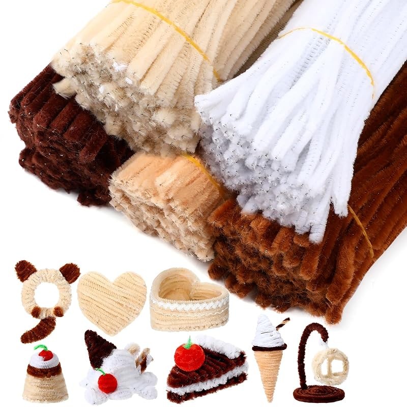 100PCS Colorful Fuzzy Wires Chenille Twisted Sticks Perfect For Diy ...