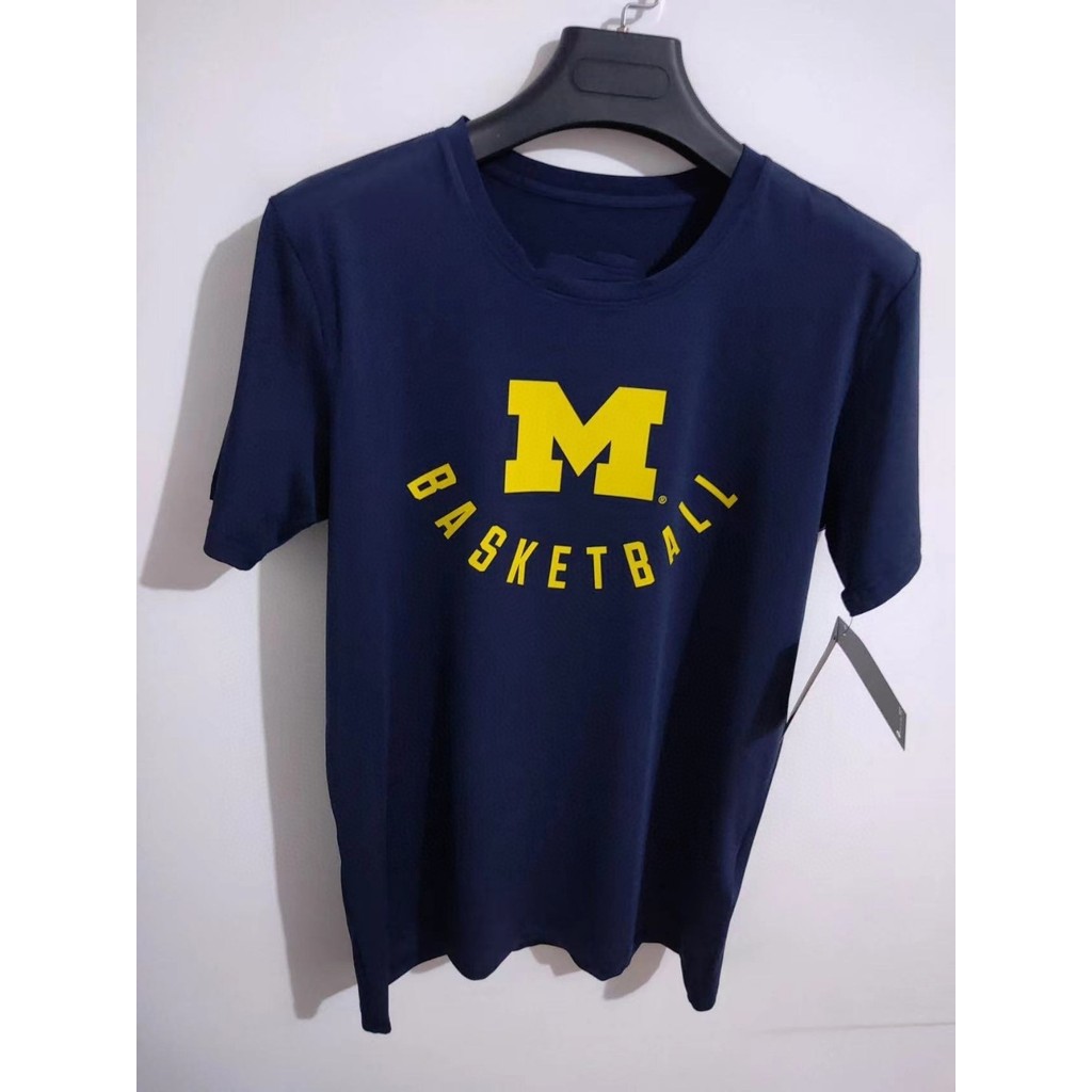 NCAA University of Michigan Basketball Training Sports Short Sleeves T ...