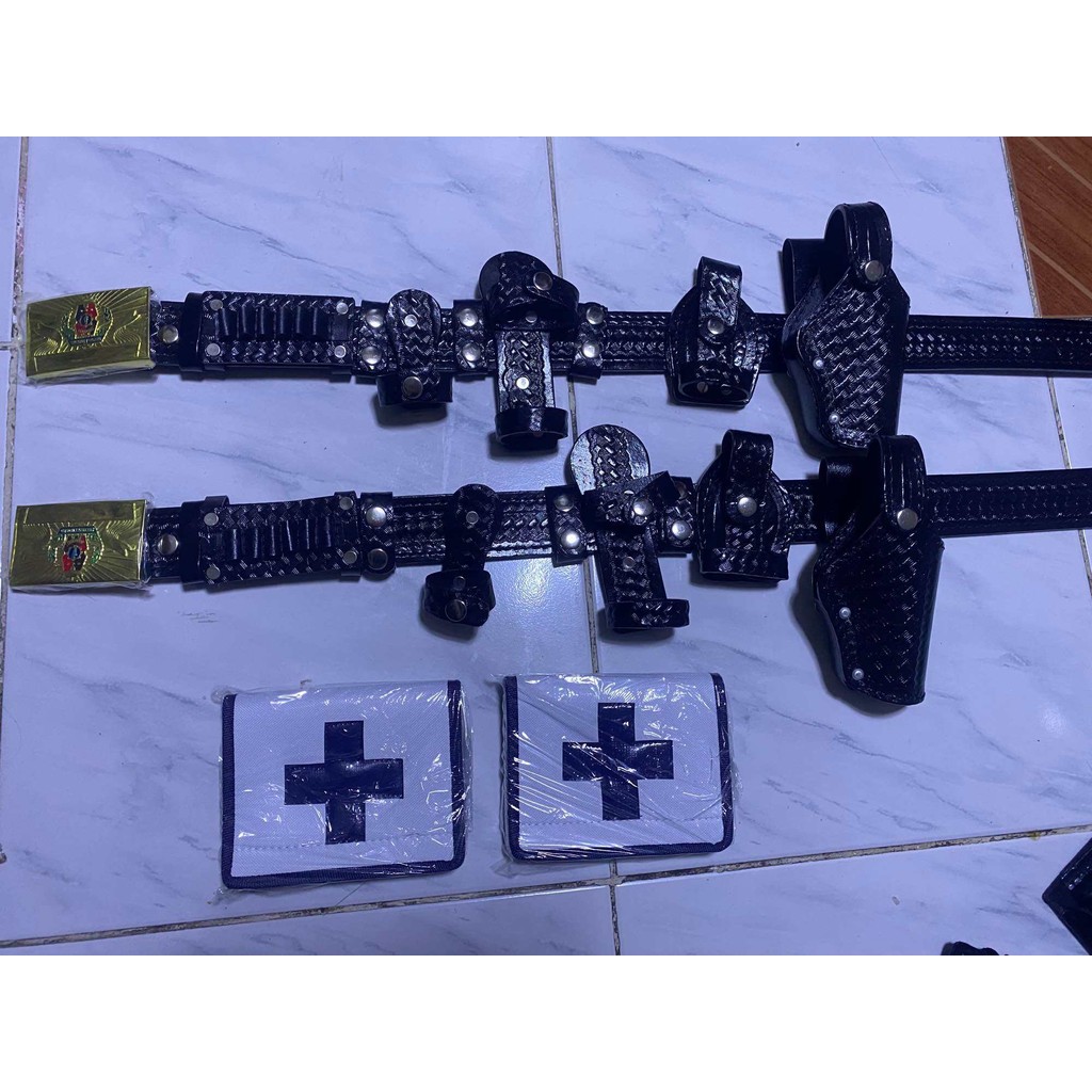 SECURITY GUARD SET BELT with 2in1 holster pued sa 38&9mm | Shopee Philippines