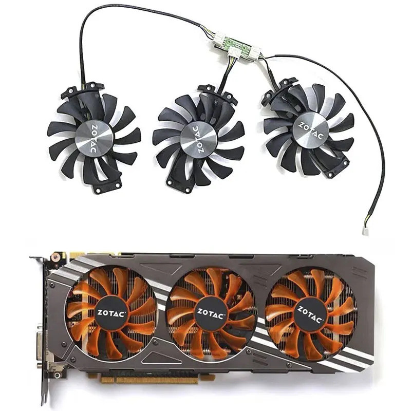 75mm 4Pin APISTEK GA81S2U 12V 0.38A 83x16mm Hole GTX 980 GPU Fan For ...