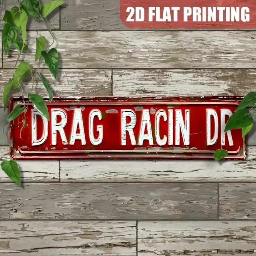 Aluminum Drag Racing Sign 1 Pc 2D Retro Metal Wall Decor Vintage DRAG ...