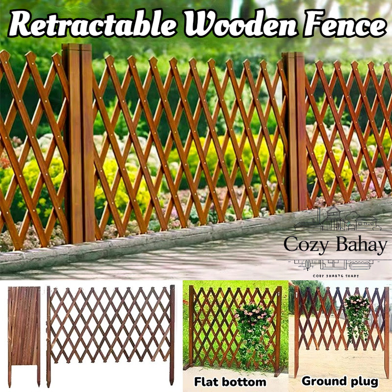 Retractable Fence Foldable Expanding Garden Decorative Wooden Fence ...