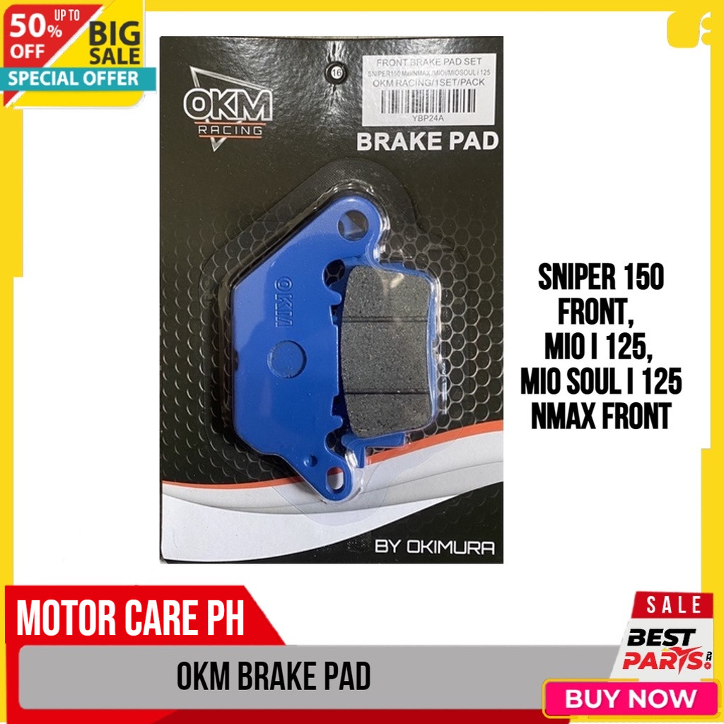 OKM RACING BRAKE PAD for Sniper 150 front, Mio i 125, Mio Soul i 125 ...