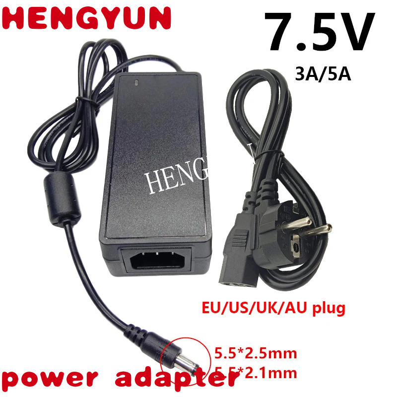 7.5V 3A 5A Power Supply Adapter 7.5 Volt Adaptor UK US EU AU Plug Cable ...
