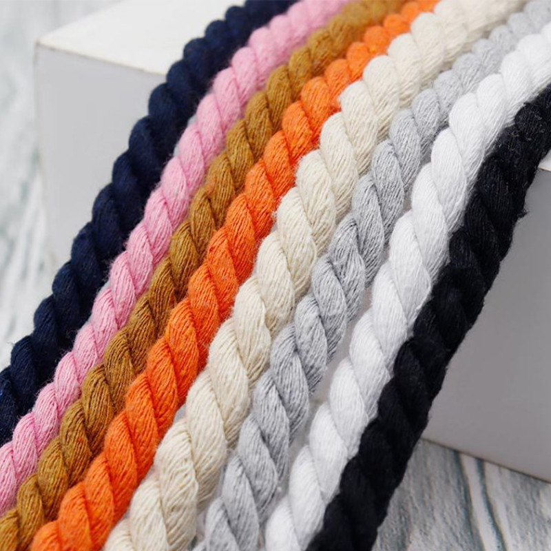 // M-Fashion // 8mm Bold Cotton Linen Twist Weave Shoelaces Solid Color ...