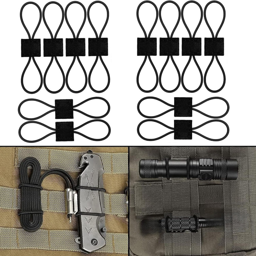 LUC 4-pack of multi-colored durable polyester MOLLE elastic backpack ...