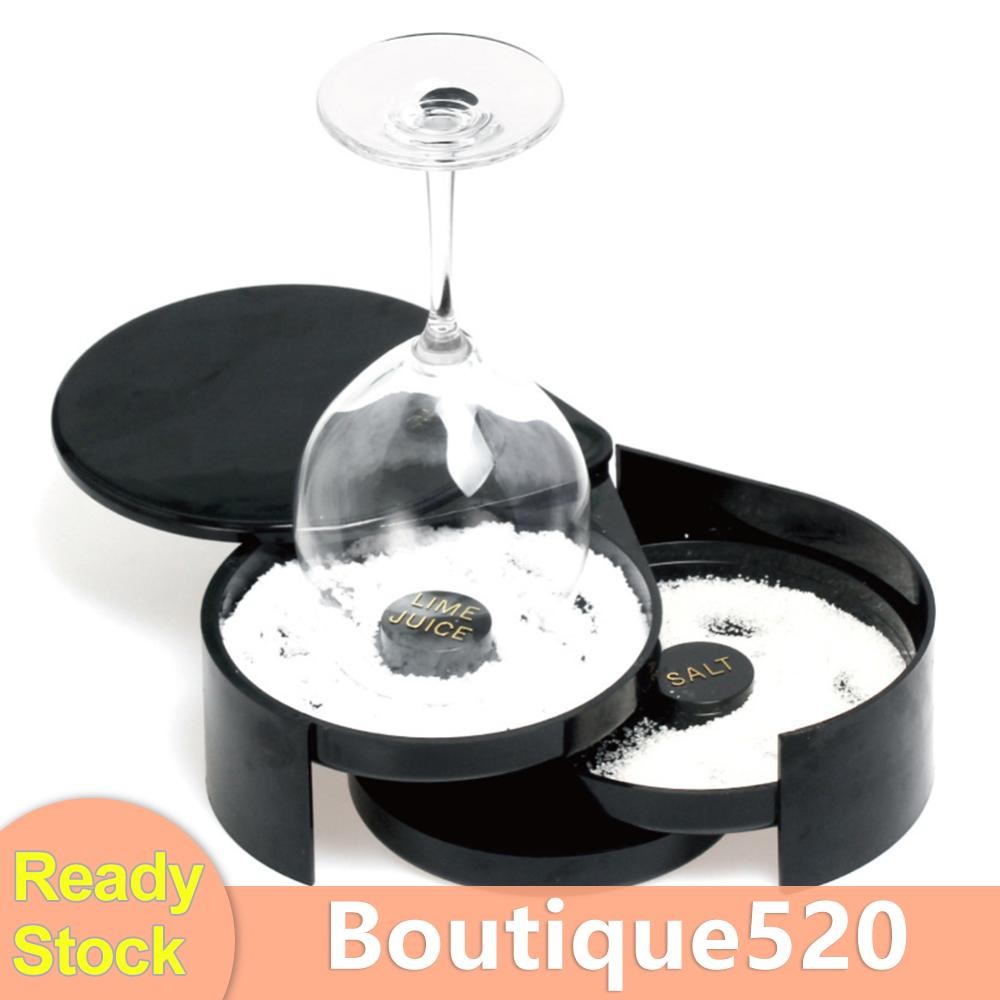 3 Tier Bar Glass Rimmer Bartender Tool Lime Juice Sugar Salt Box Salt ...