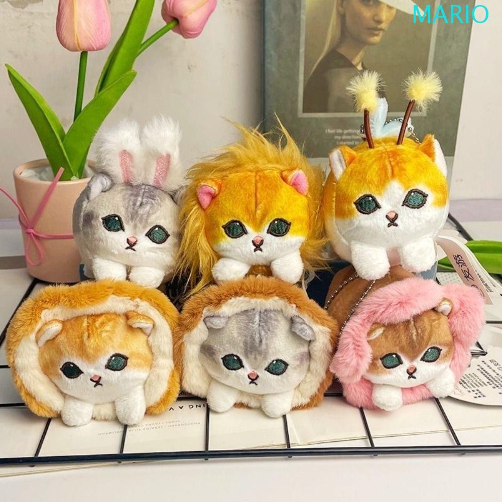 MARIO Mofusand Plush Keychain, Cross-Dressing Lying Down Shark Cat ...
