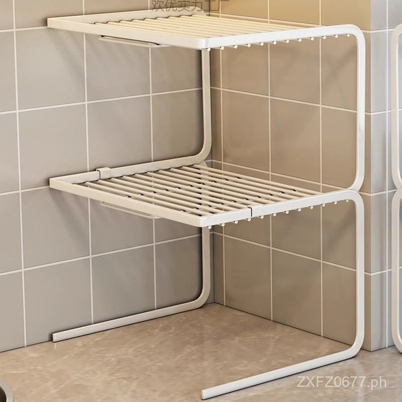 Desktop Cabinet Layered Rack Artifact Storage Rack Kitchen Cabinet Pot ...