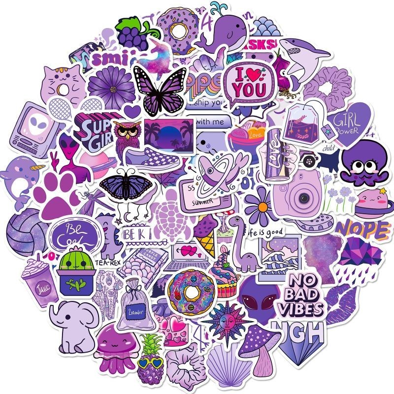 100PCS Purple VSCO Stickers, Aesthetic Stickers, Laptop Stickers ...