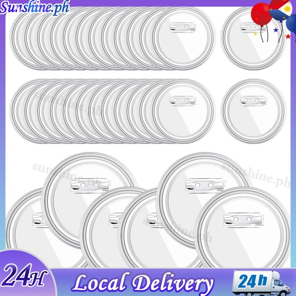 50Pcs Acrylic Buttons Pin Badge 3 Inch DIY Badge Pins Clear Button ...
