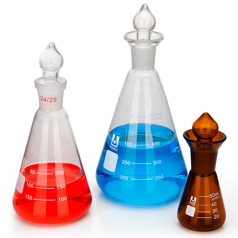 Glass Erlenmeyer Flask Set Stopper Erlenmeyer Flask Iodine Flask 250ml ...