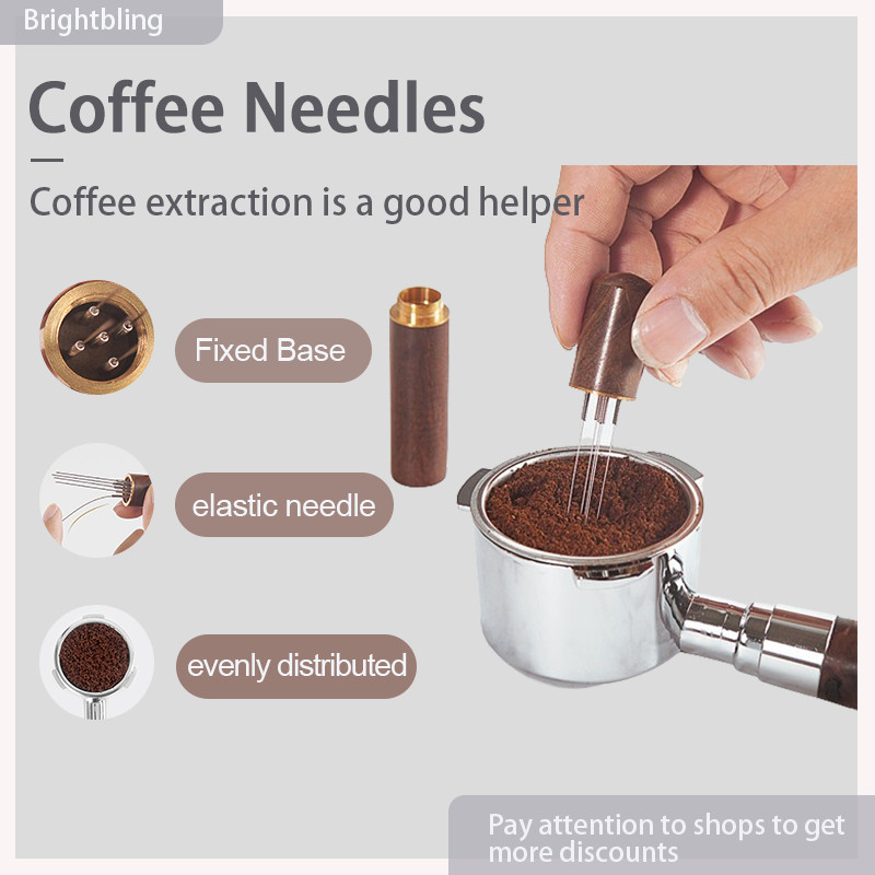 Coffee Needle Coffee Distributor Stainless Steel Needle Wood Handle ...