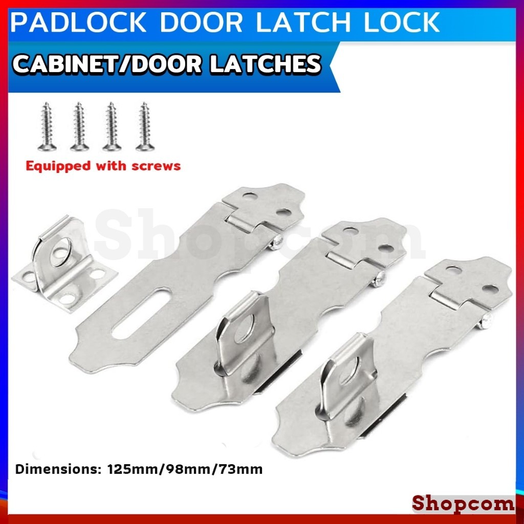 ShopCom Safety Hasp Latch Lock Stainless Steel Cabinet/Door Latches ...