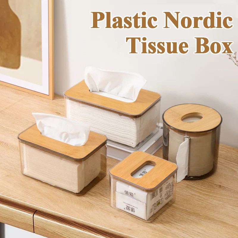 Nordic Style Clear Tissue Box / Living Room Desktop Tissue Storage ...
