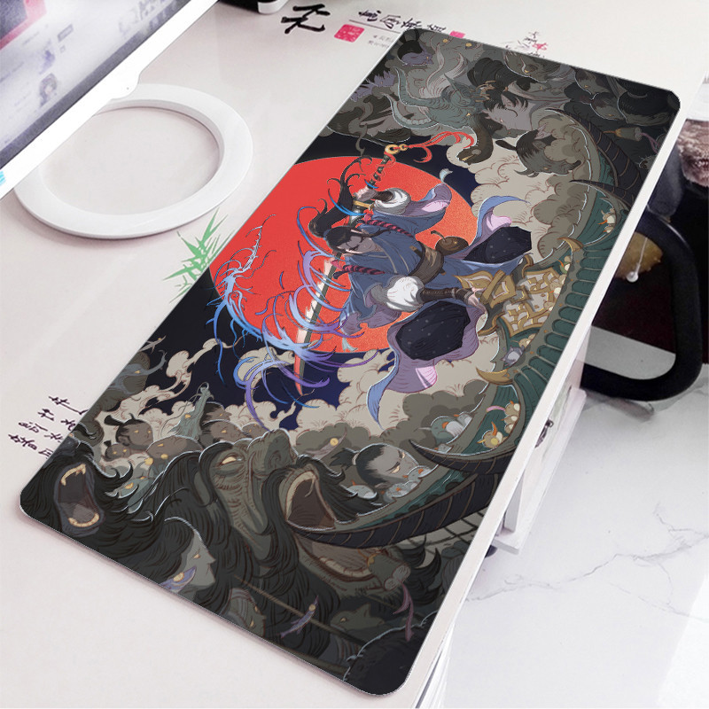 Japanese Samurai Wushi Warrior Bushi Prajna Oni XXL Large Mouse Pad ...