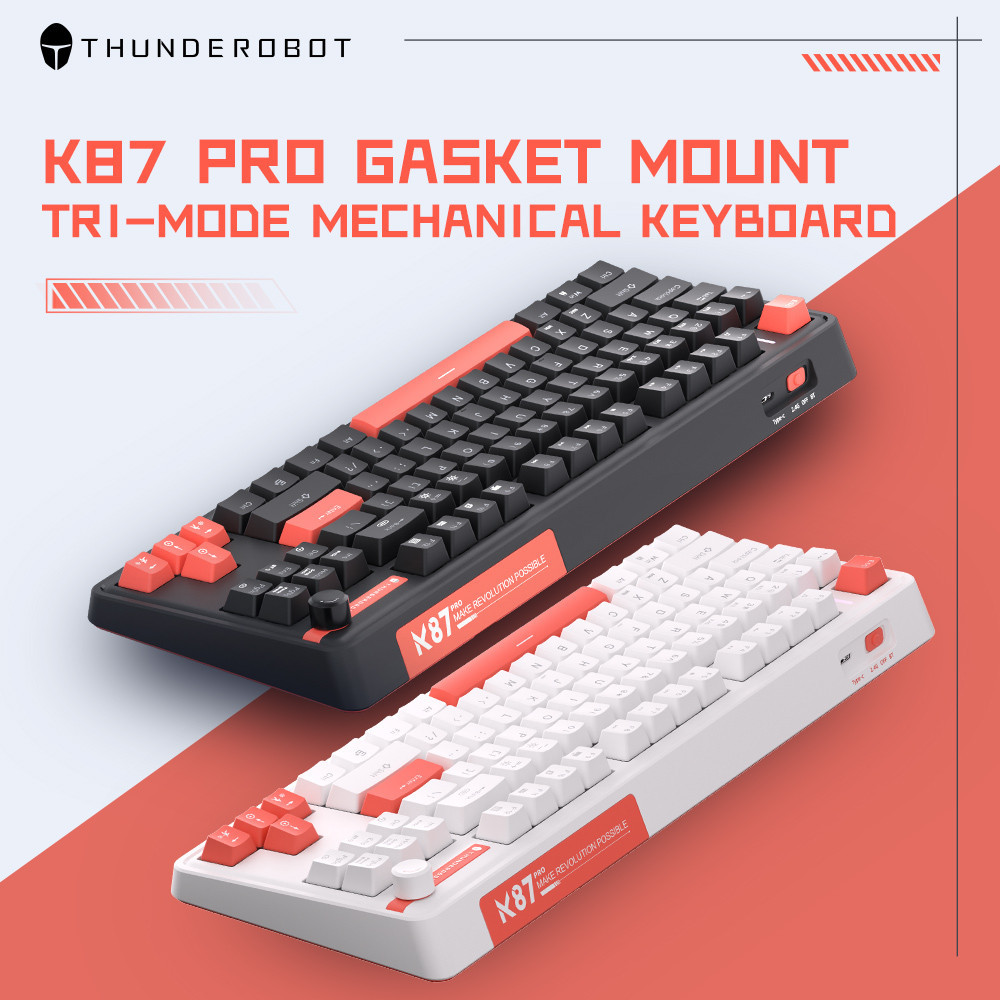 Thunderobot K87Pro Mechanical Keyboard 80% TKL Layout Gasket Mount Tri ...