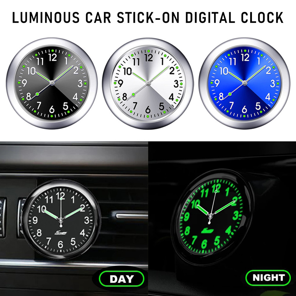 Universal 40/43mm Luminous Car Quartz Paste Clock Guage Automobiles ...