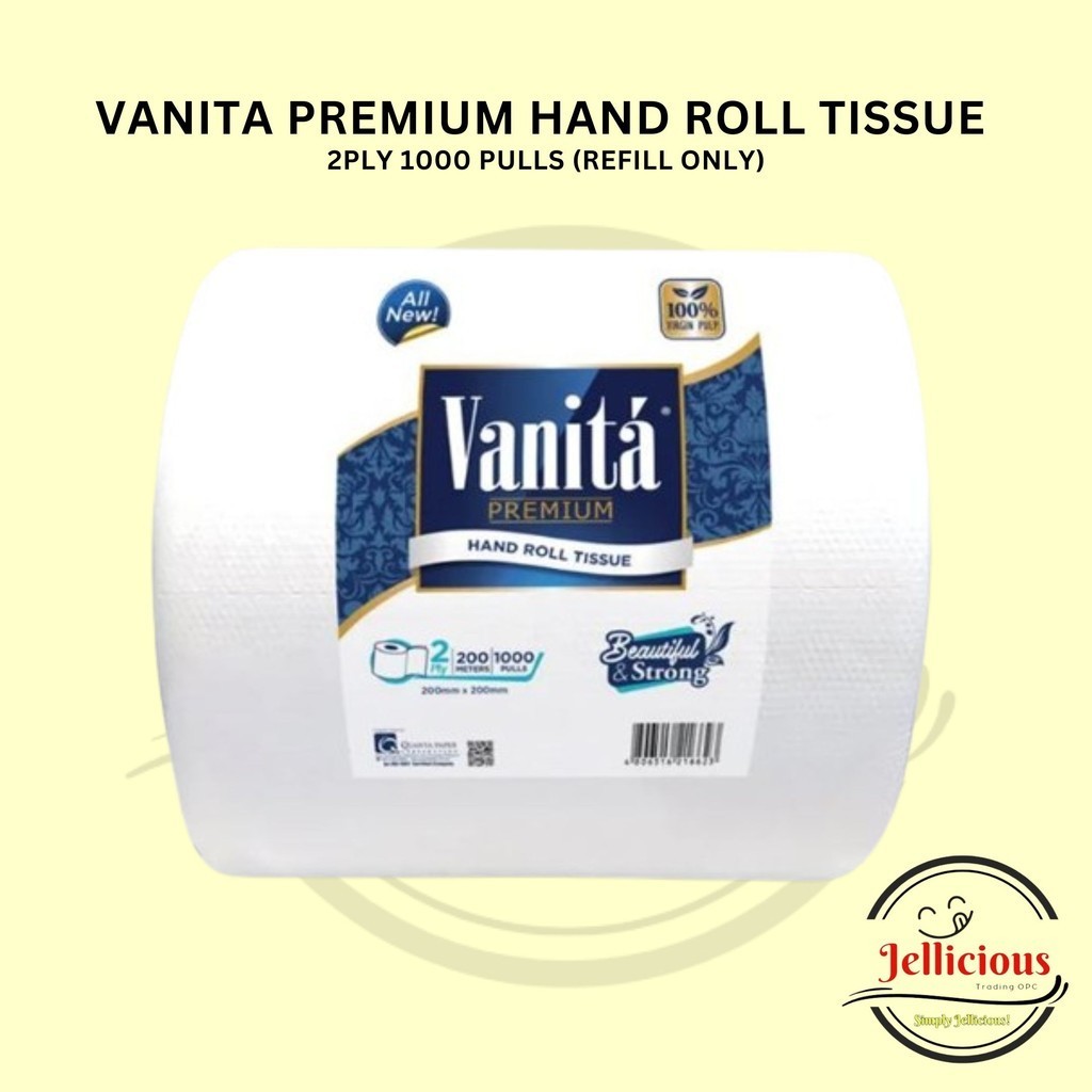 VANITA PREMIUM HAND ROLL TISSUE 2PLY 1000 PULLS (REFILL ONLY) | Shopee ...