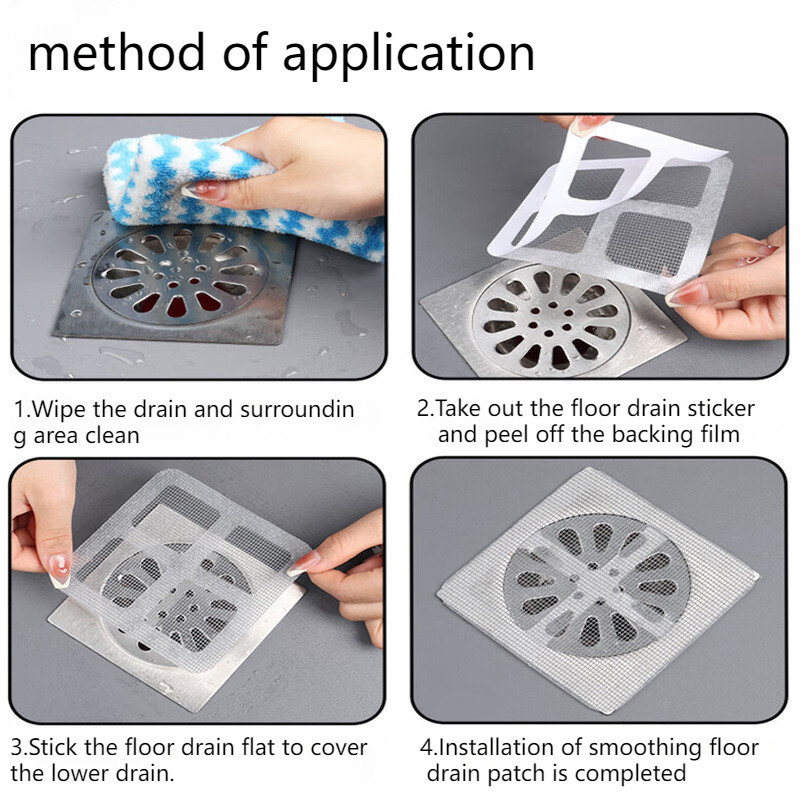 10pcs Disposable floor drain stickers hair anti-blocking floor drain ...