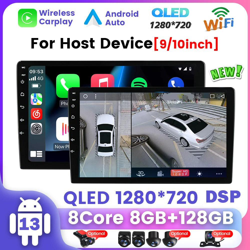 8core Qled 1280 720p 2din Android Player Android 13 Bluetooth Car