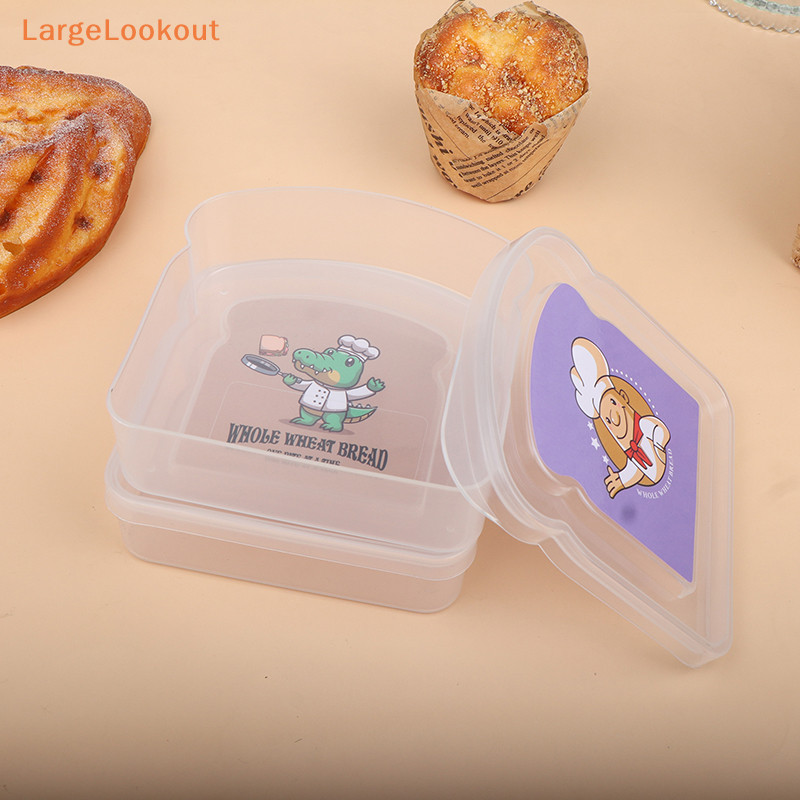 [LargeLookout] 1PC New Kids Transparent Picnic Lunch Box Portable Toast ...