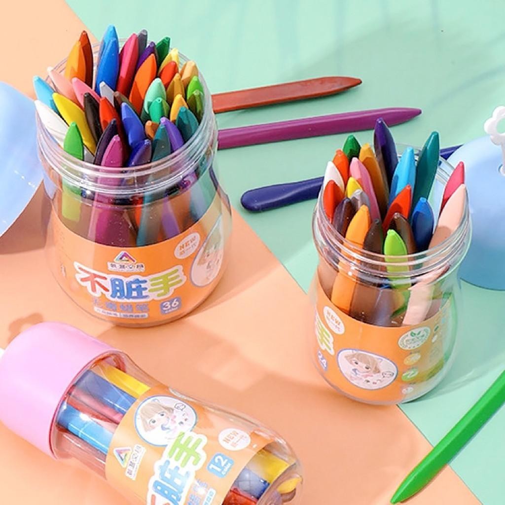 QLPH 12/24/36 Colors Plastic Crayons Triangle Style Non-Toxic Not Dirty ...
