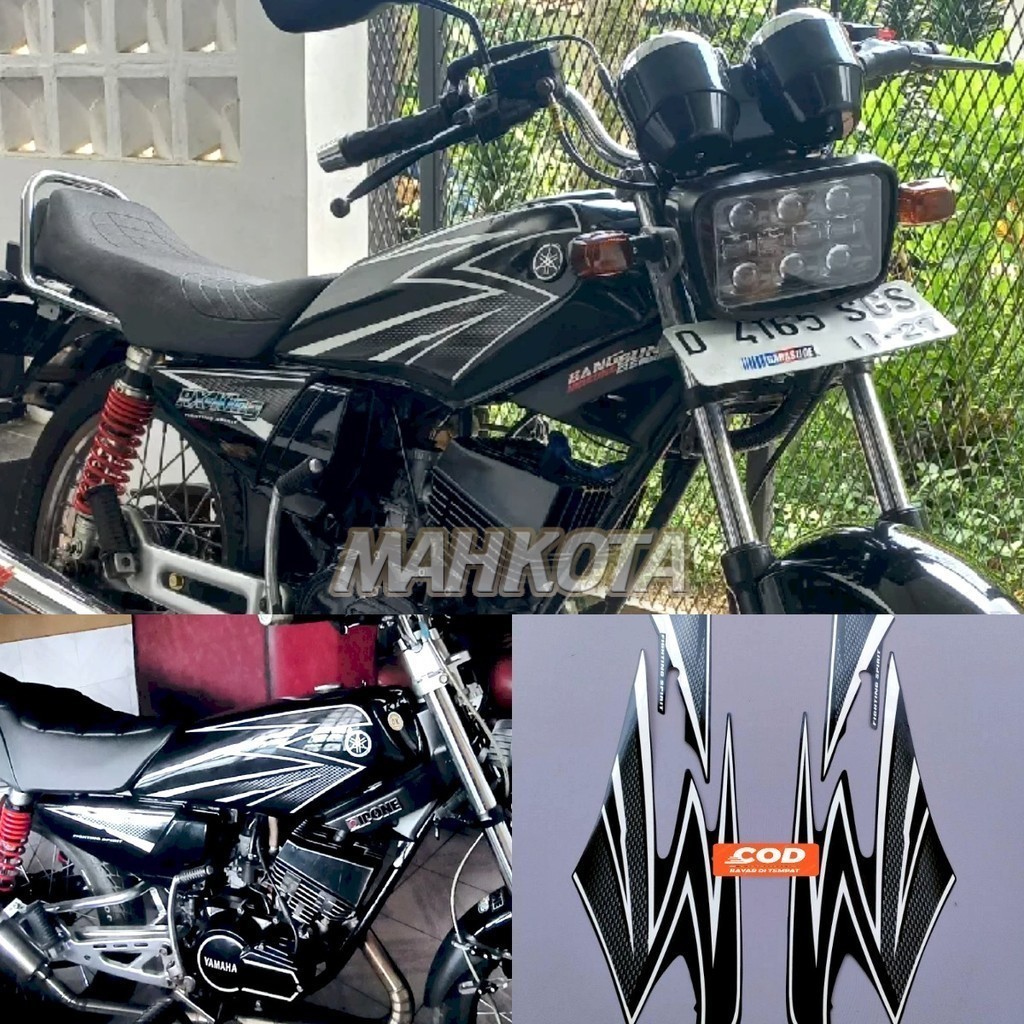 HITAM PUTIH Striping Polet Sticker for Motorcycle List of Yamaha rx ...