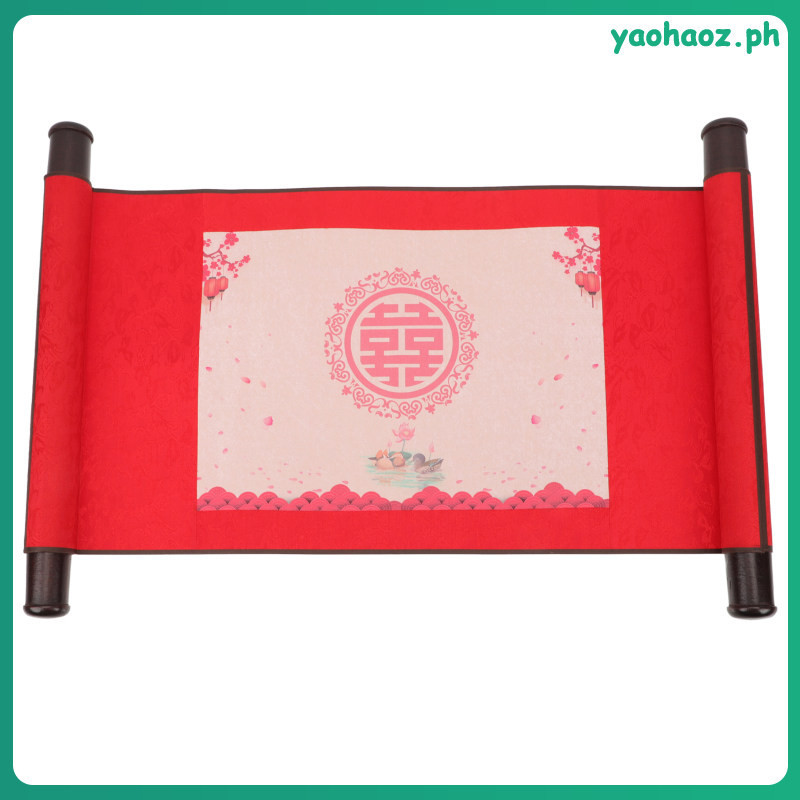 Blank Scroll Paper Decorative Wedding Drawing Coconut Prop Display Oath ...