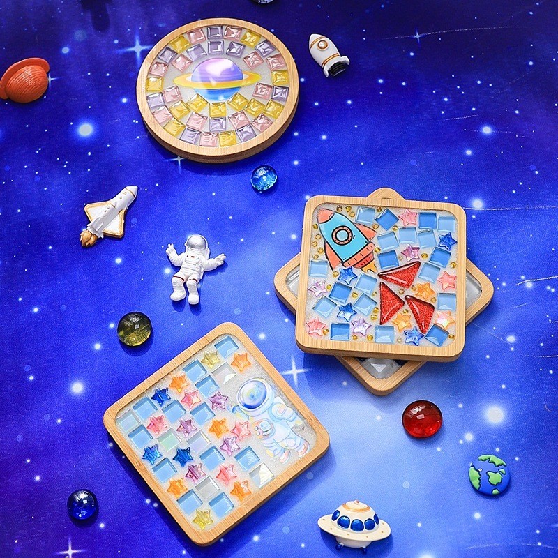 DIY Mosaic Coaster Kit Coasters Mat Art Craft Activities | Shopee ...