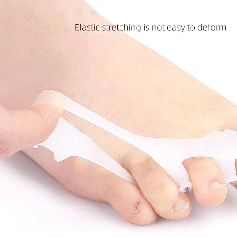 1Pair Hard Silicone Toe Finger Separator 3 Hole Orthopedic Spacers ...