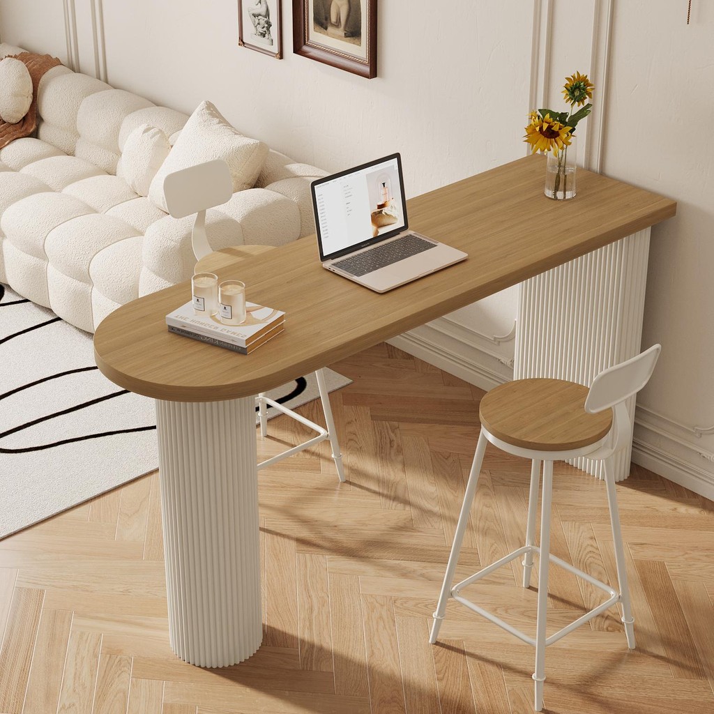 Vintage Solid Wood Bar Table Home Simple Balcony Window Side Table High ...