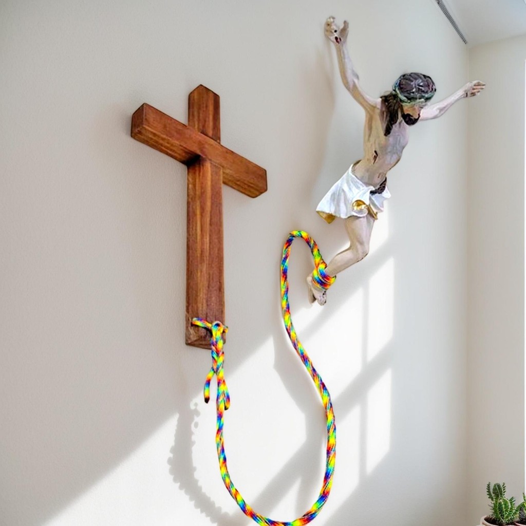 Jesus Cross Jesus Crucifix Statue Wall Decor Jesus Christ Jumping ...