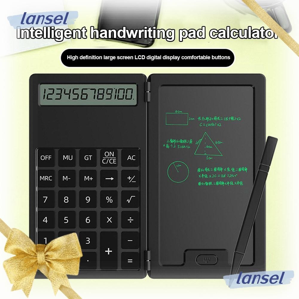 LANSEL Scientific Calculators, 12-Digit Writing Pad Math Calculator, Portable Foldable LCD ...