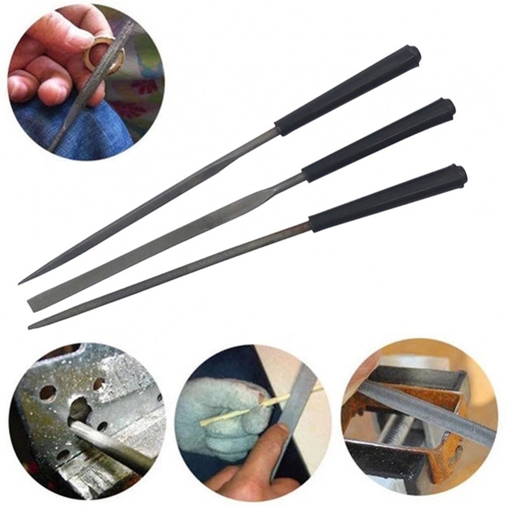 Small Steel Needle File Set Flat Triangle Round Shape for Precise ...