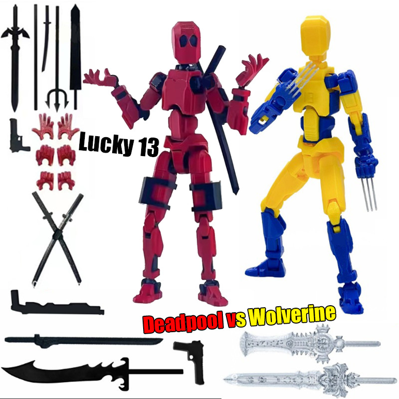 3D Printing Dummy Action Figure Deadpool Vs Wolverine Lucky 13 Action ...