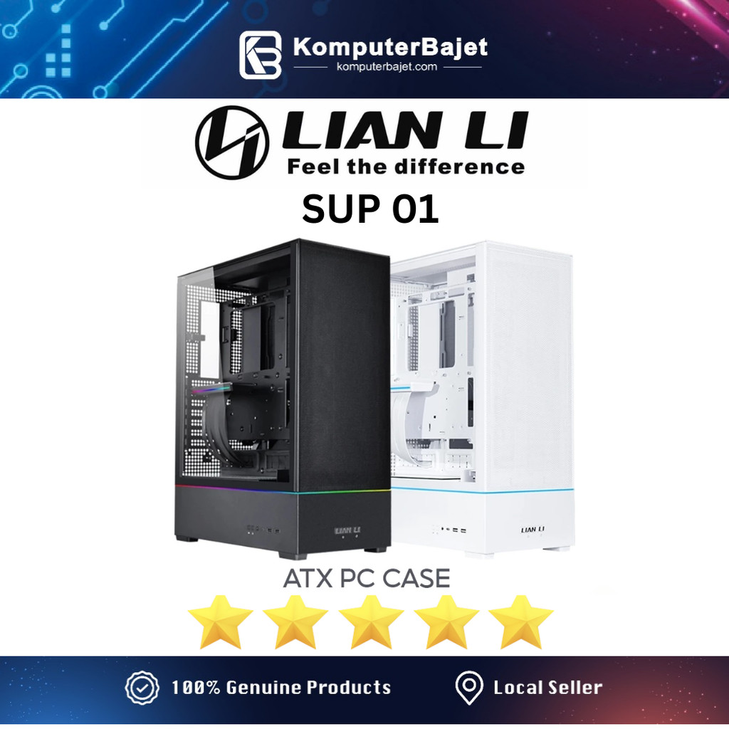 LIAN LI SUP01 TG ARGB ATX PC CASE BLACK/WHITE GAMING CASE | Shopee ...