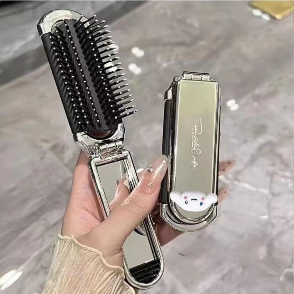 2-in-1 Portable Folding Air Cushion Comb with Makeup Mirror Dual ...