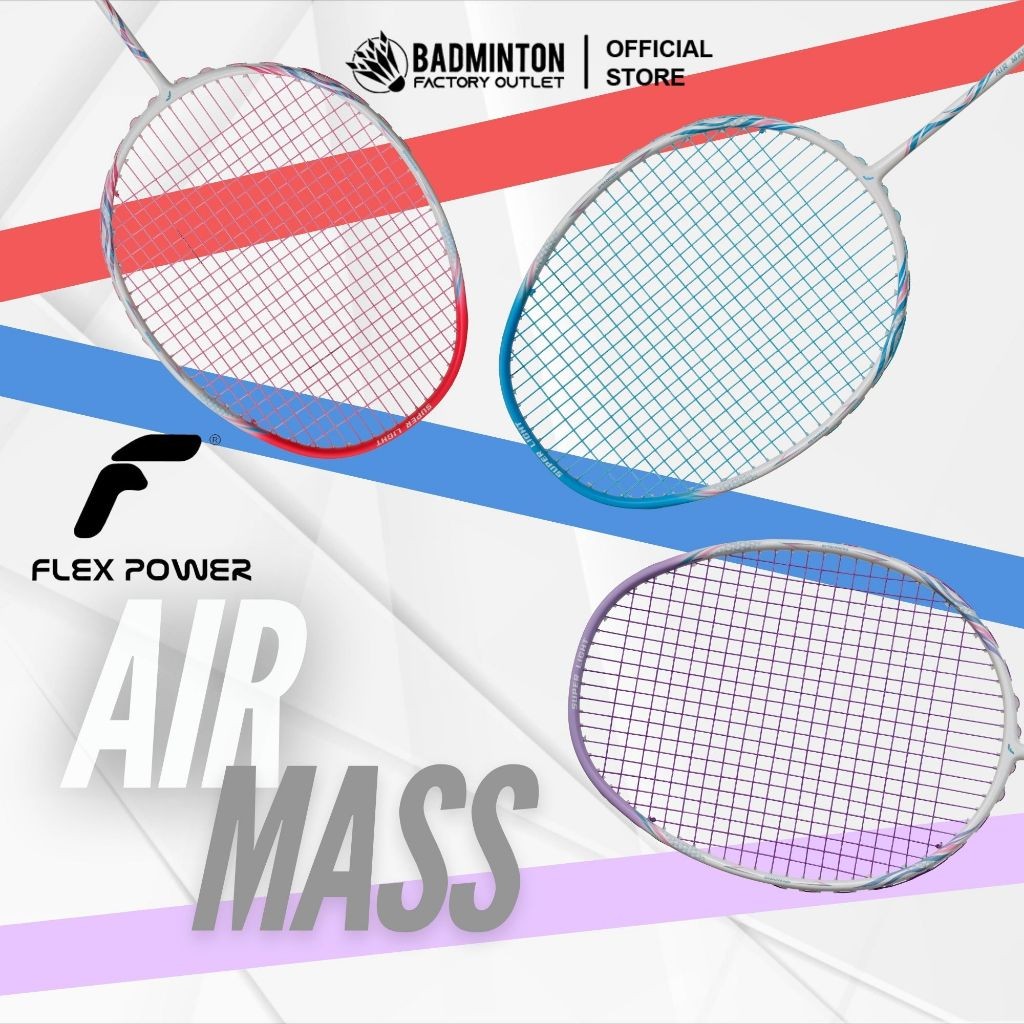 Flex Power Air Mass Badminton Racket Purple Blue Red 4U [FREE Grip ...