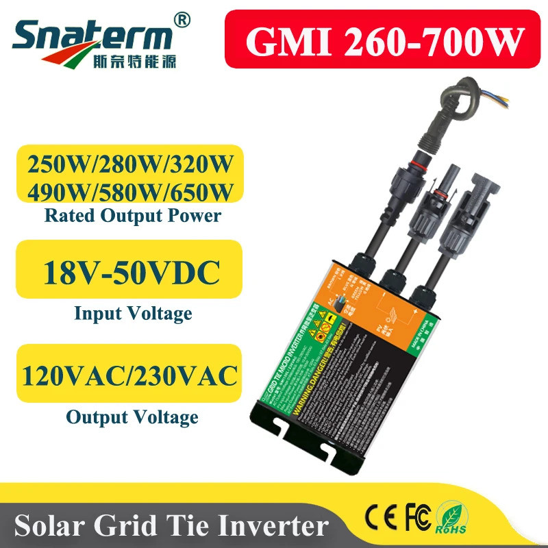 GMI 260W-700W MPPT Solar Grid Tie Micro Inverter GMI series Solar PV on ...