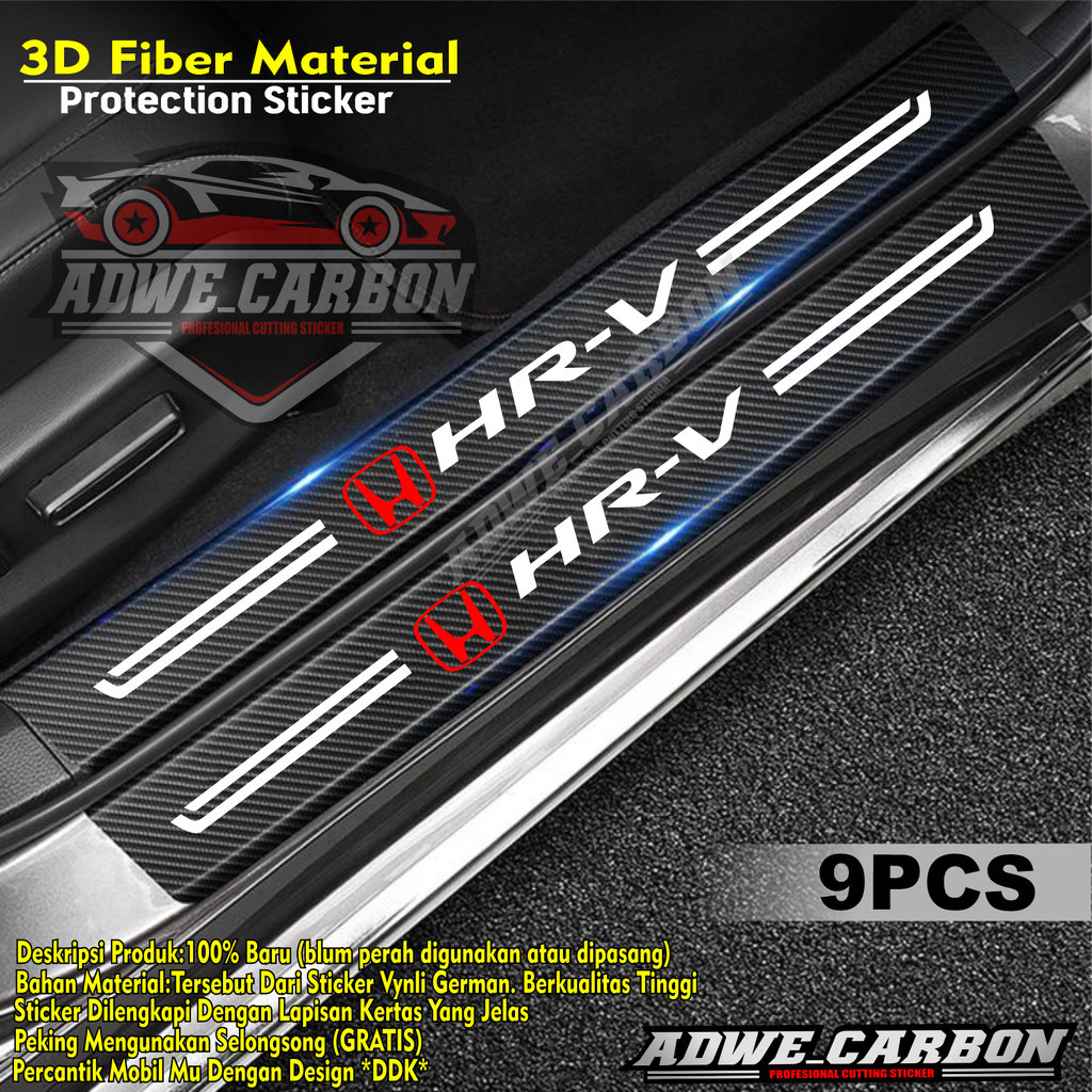 HONDA HRV CAR SILL PLATE STICKER 3D CARBON STICKER HONDA JAZZ HRV BRIO ...