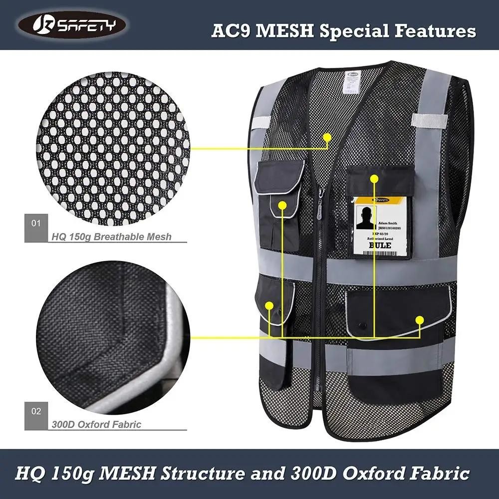 High Visibility Signal Vest Work Safety Jacket Reflective Safety Vest ...