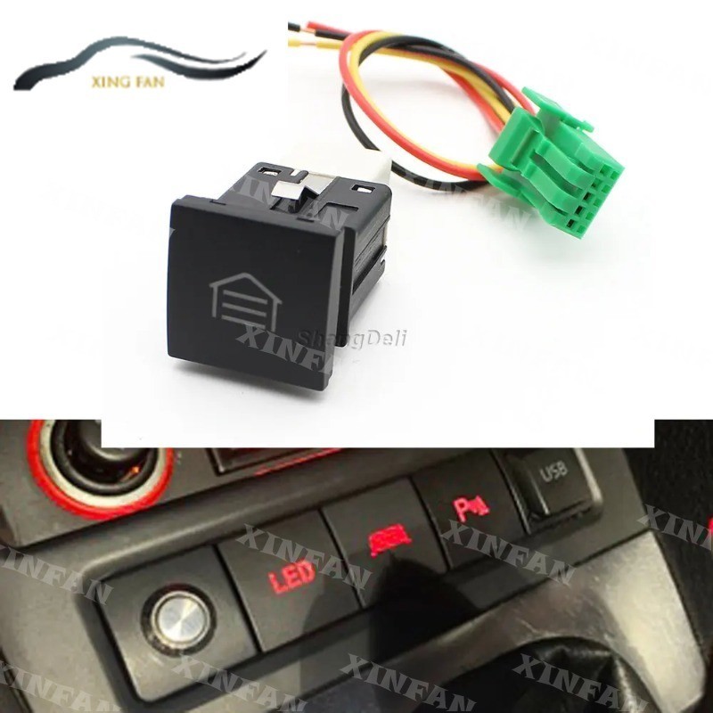 XF Car Red LED Power On Off Switch Packing Radar Garage Push Button ...