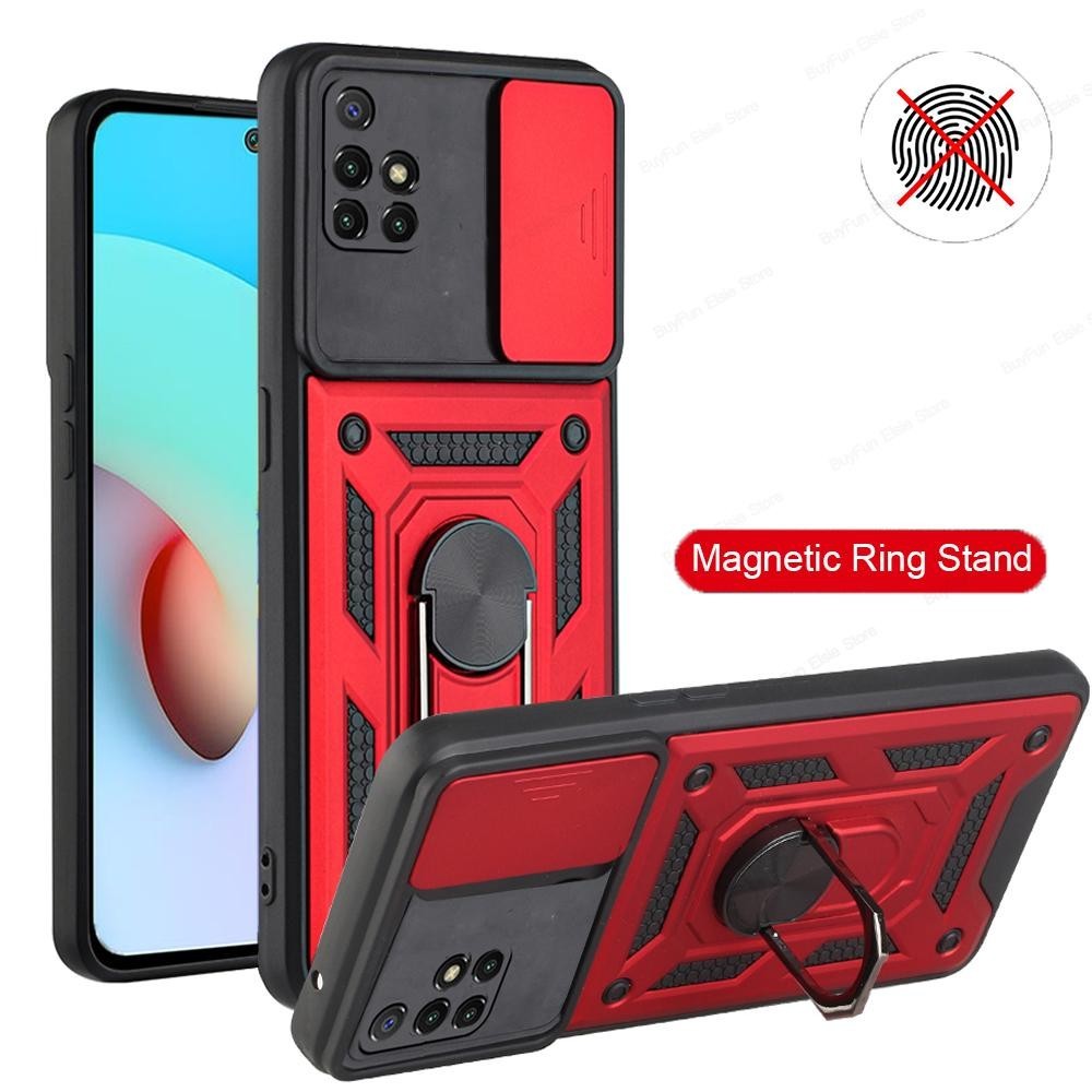 Armor Metal Case For Xiaomi Redmi 10 10C Finger Ring Holder Stand Cover ...