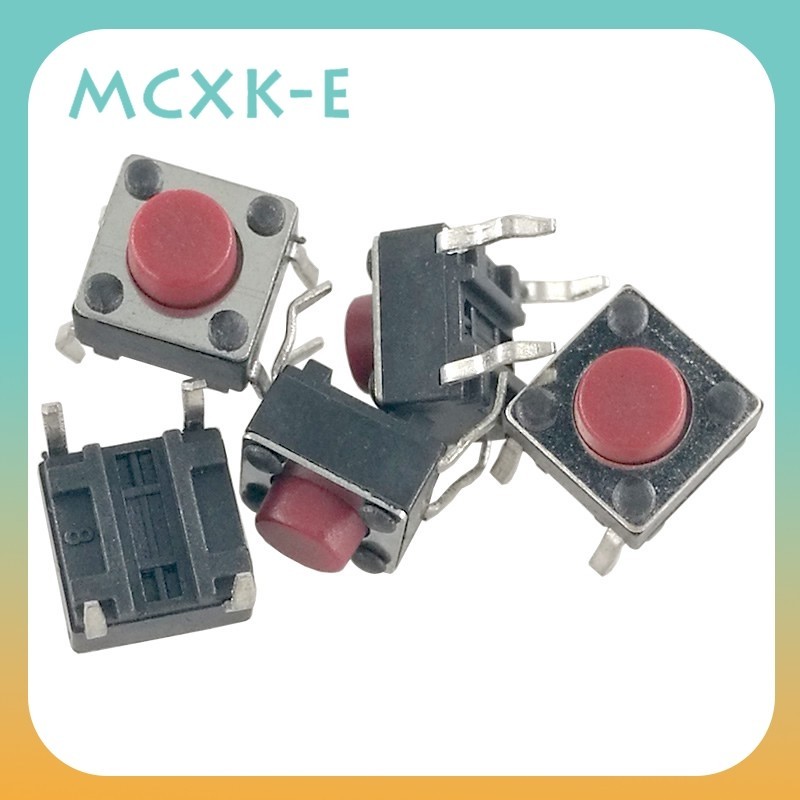 Red Button 4Pins Tactile Push Button Switches Tact Switch 6 x 6 x 5mm ...